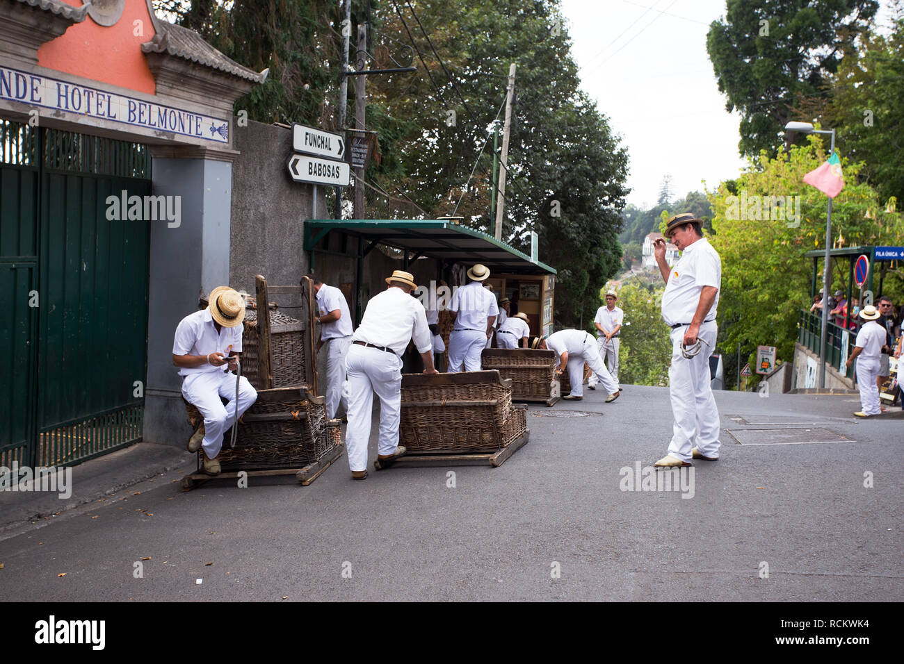 Monte toboggan madeira sledges hi-res stock photography and images - Alamy