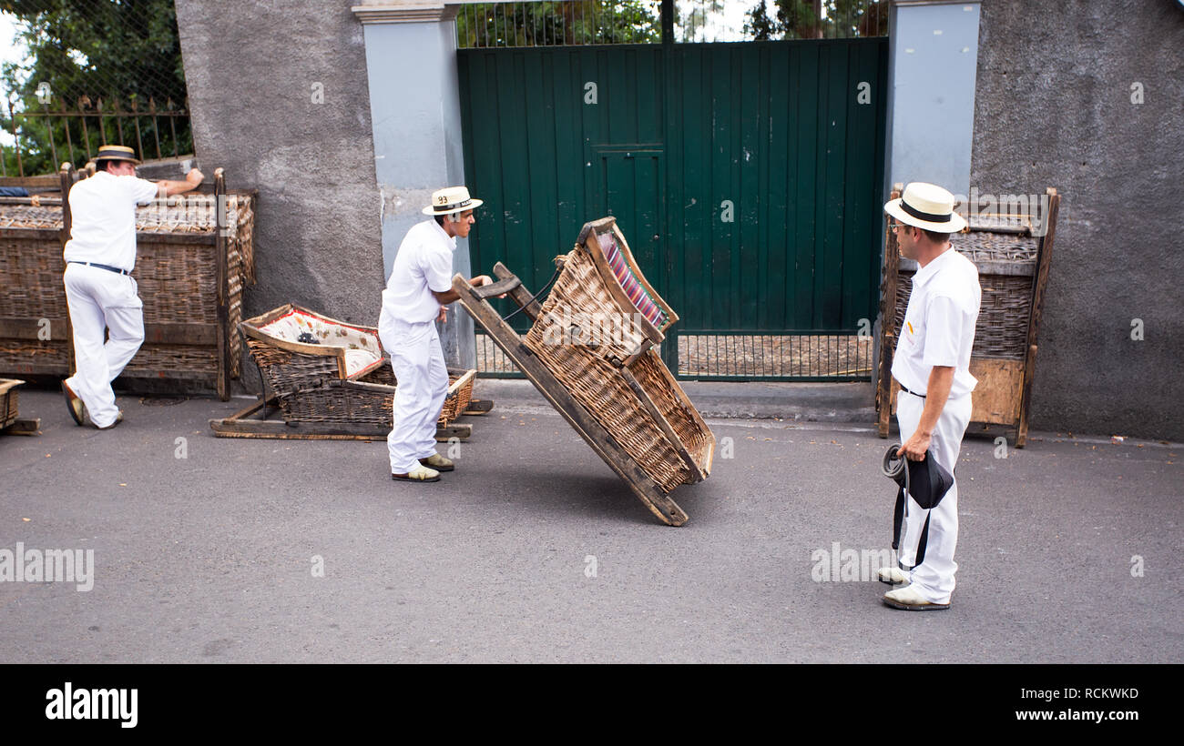 Monte toboggan madeira sledges hi-res stock photography and images - Alamy