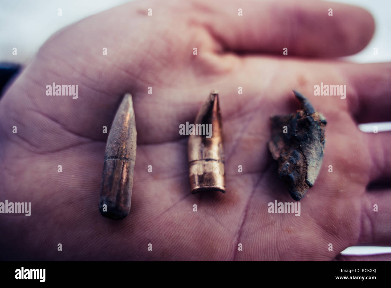 Bullet in palm hi-res stock photography and images - Alamy