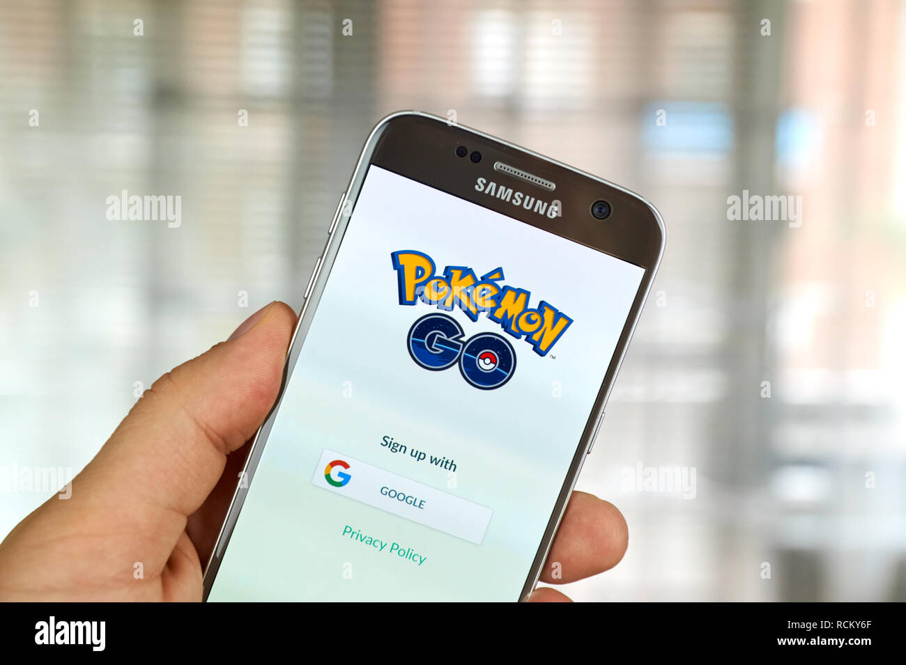 MONTREAL, CANADA - JULY, 14 : Pokemon Go on Samsung s7 screen. Pokemon ...