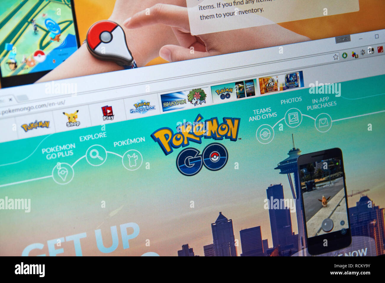 MONTREAL, CANADA - JULY, 14 : Pokemon Go home page. Pokemon Go, a free ...