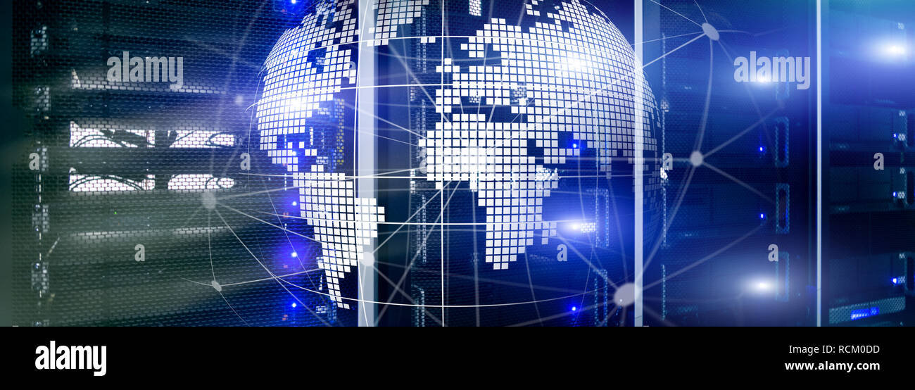 3D Earth as telecommunication and internet technology concept Stock ...