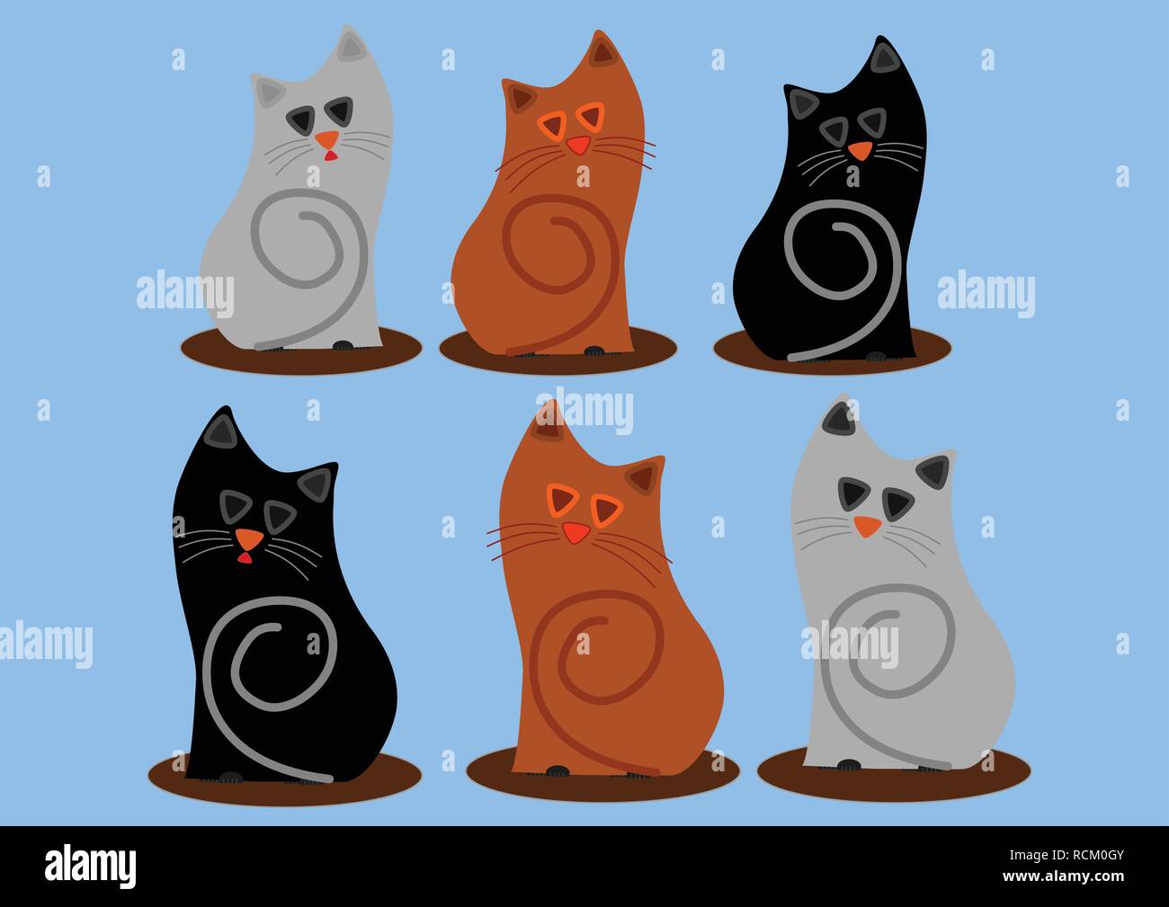 cute vector cats stay in order Stock Vector Image & Art - Alamy