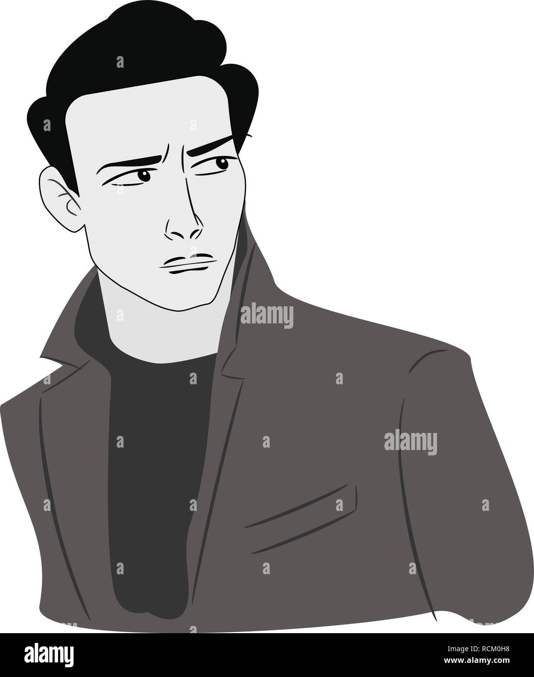 Portrait handsome stylish young Stock Vector Images - Alamy