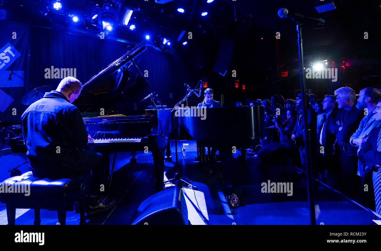 New York, NY - January 12, 2019: Vijay Iyer and Craig Taborn perform ...