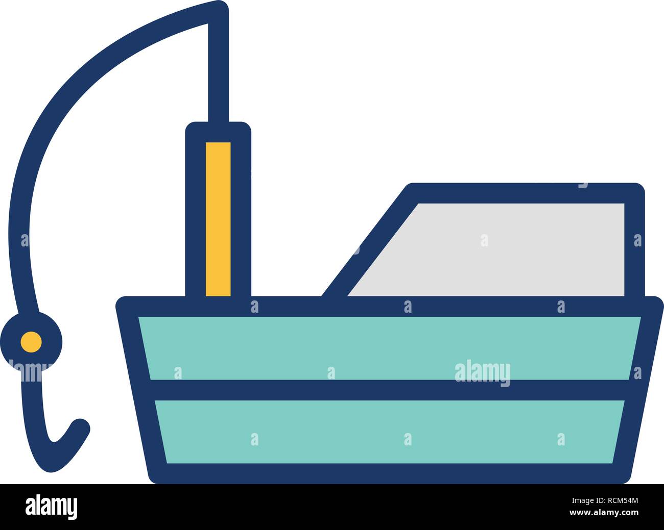 Vector Fishing Boat Icon Stock Vector Image & Art - Alamy