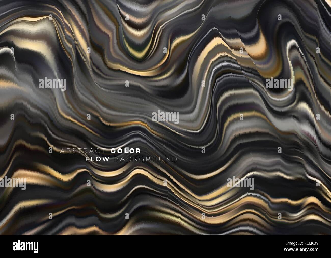 Modern colorful flow poster. Wave Liquid shape in black color ...