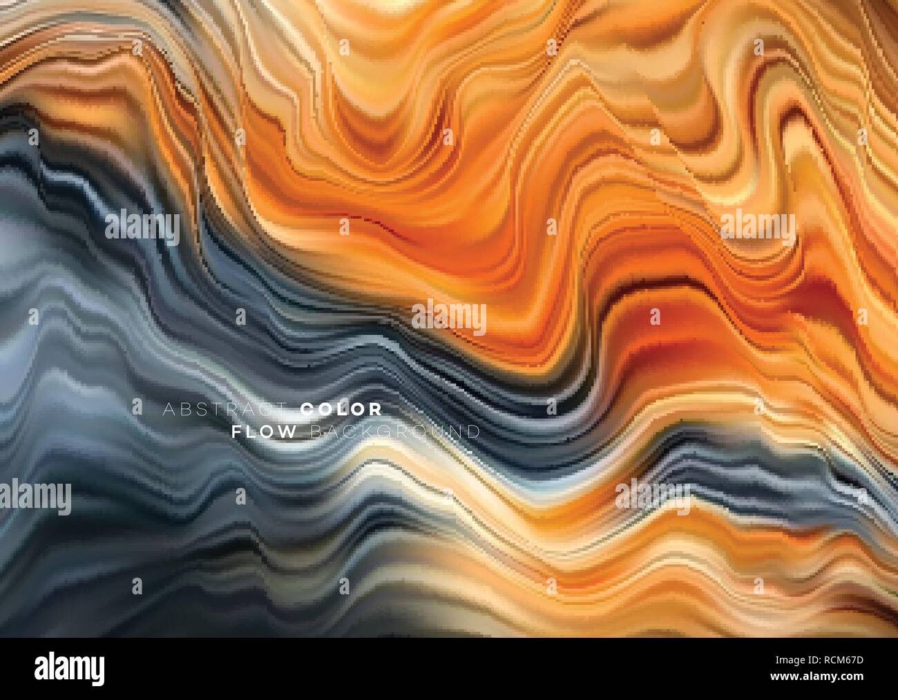 Modern colorful flow poster. Wave Liquid shape in black color ...