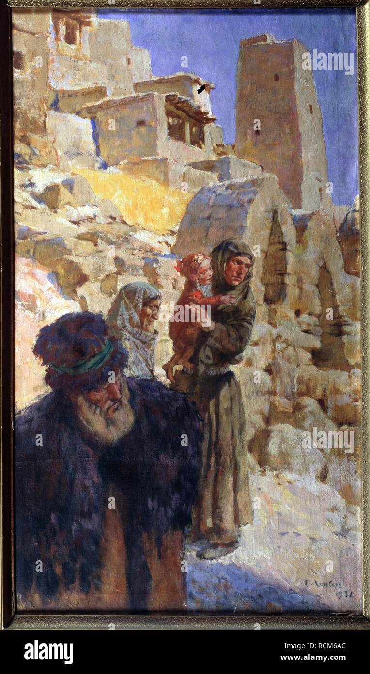 The red Partisans of Dagestan (Triptych, left panel). Museum: State Art ...