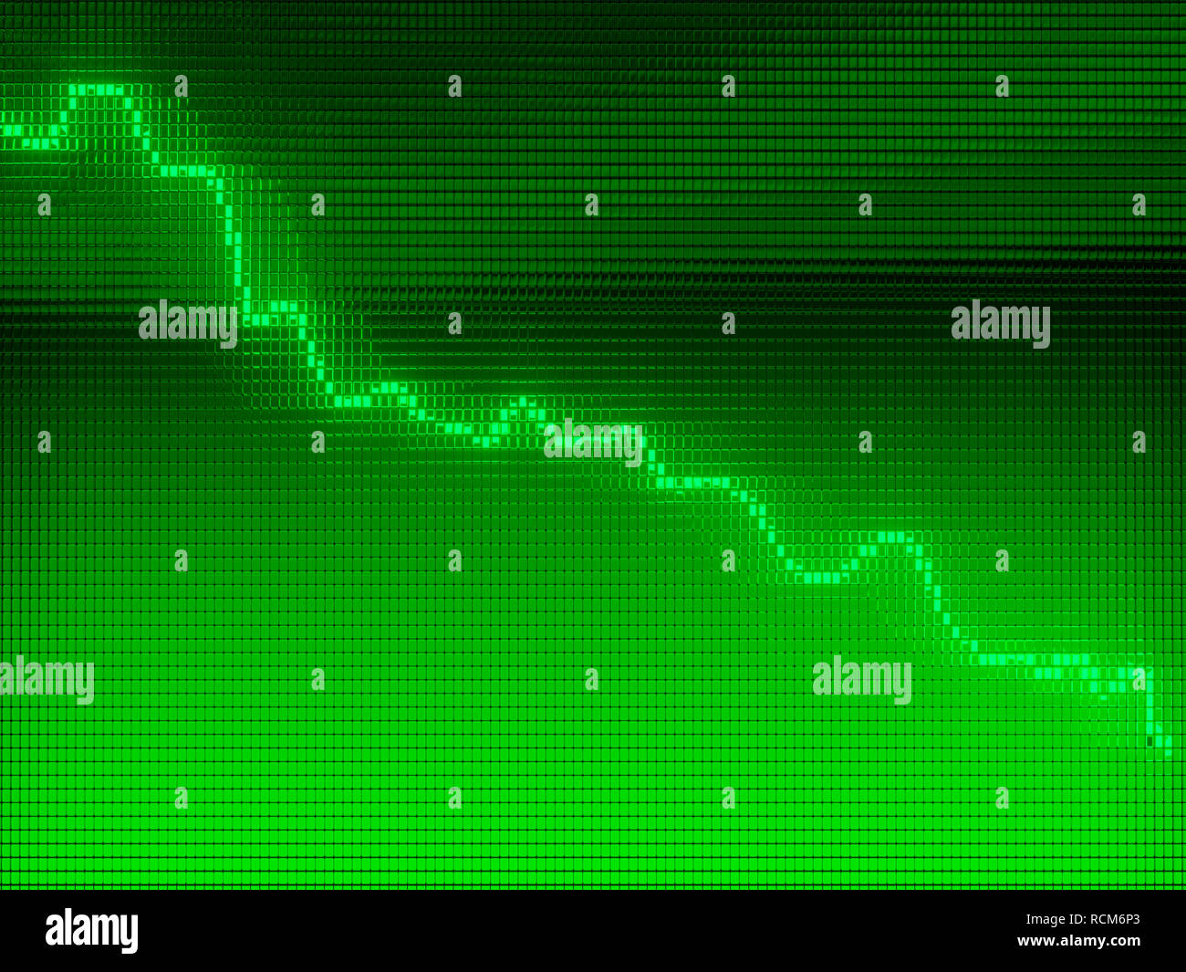 Green Graph moving down on chart as recession or financial crisis 3d ...