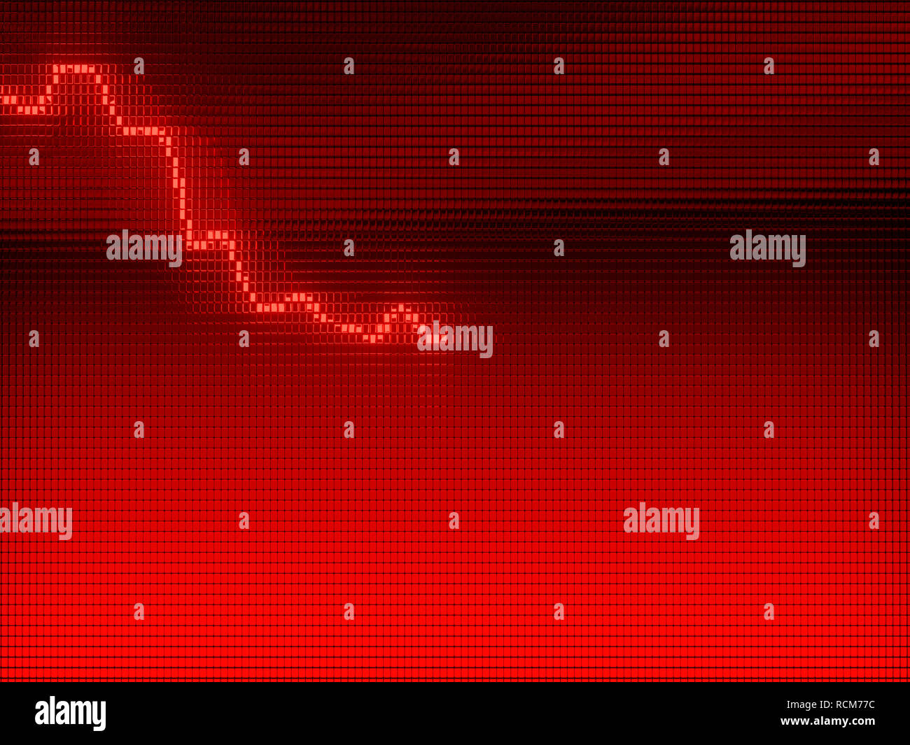 Red Graph moving down on chart as recession or financial crisis 3d ...