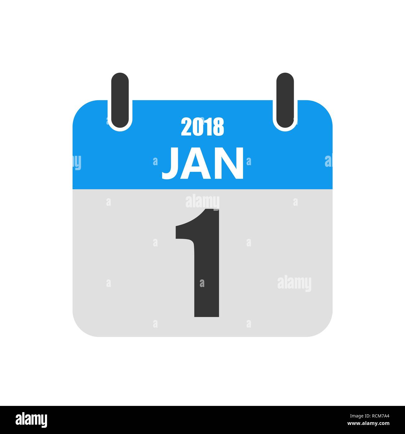 January 1, Calendar icon in a flat design. Vector illustration. The ...