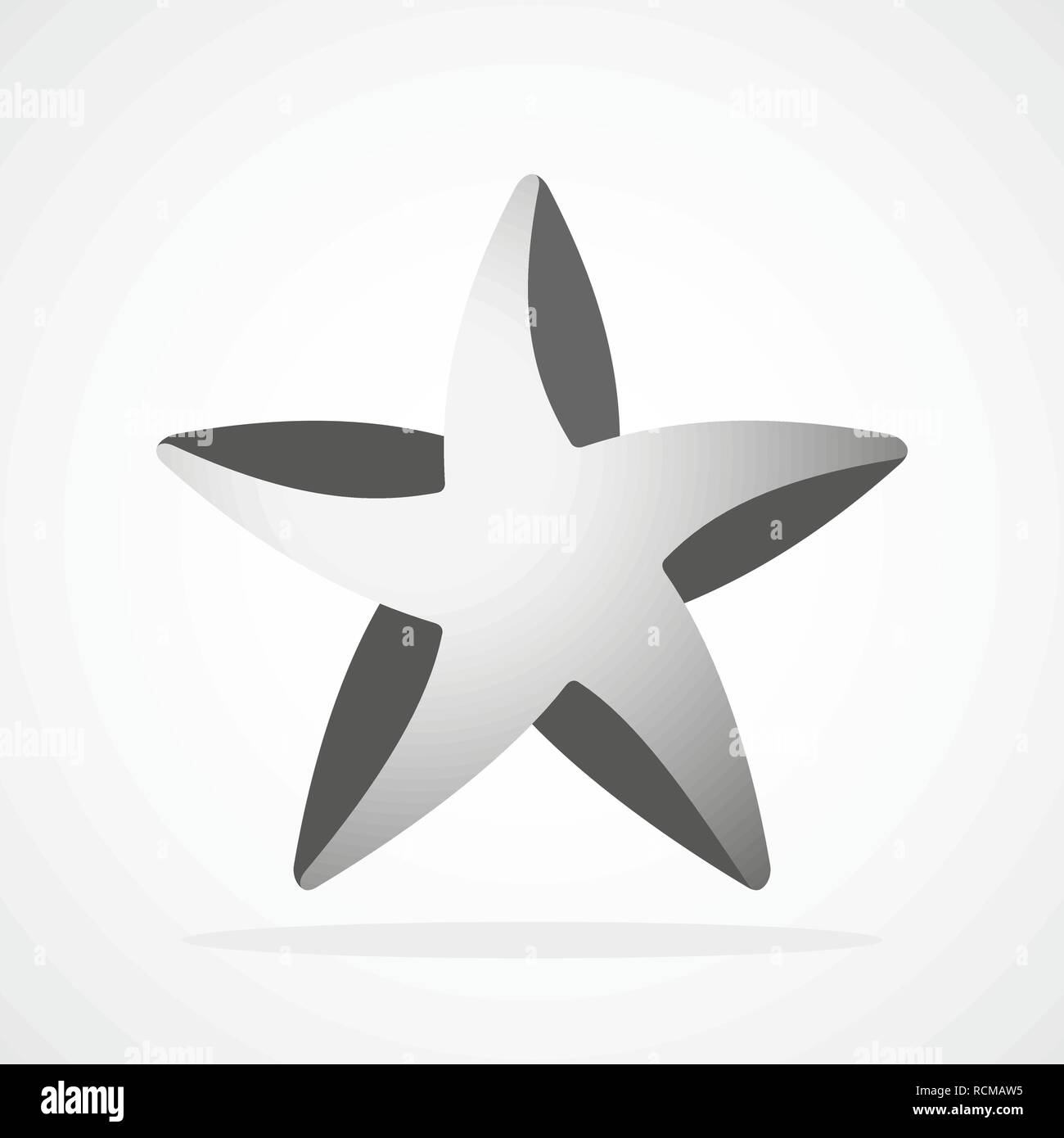 Star icon in flat design. Vector illustration. Gray star icon on light ...