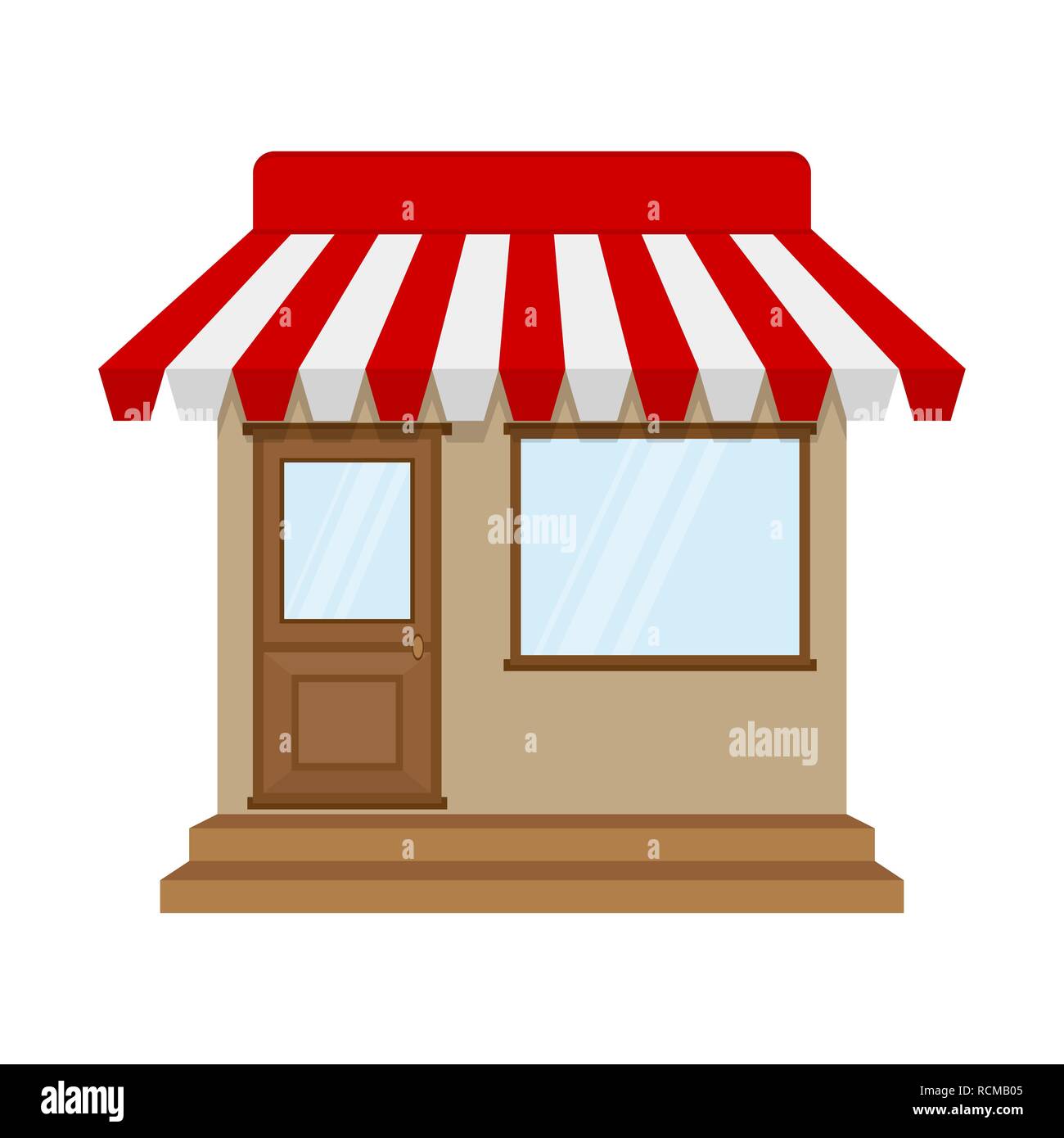 Store or shop icon in flat design. Vector illustration. Shop building ...