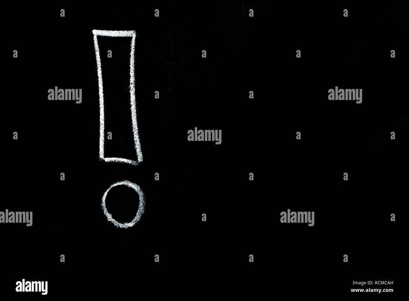 Exclamation mark, drawn by hand on a black chalkboard Stock Photo - Alamy