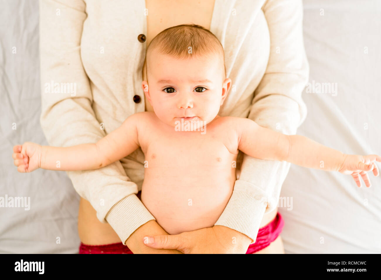 Pretty newborn girl, tender and sweet baby Stock Photo - Alamy