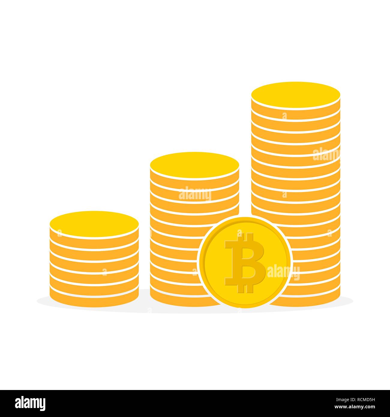 Golden bitcoin in pile Stock Vector Images - Alamy