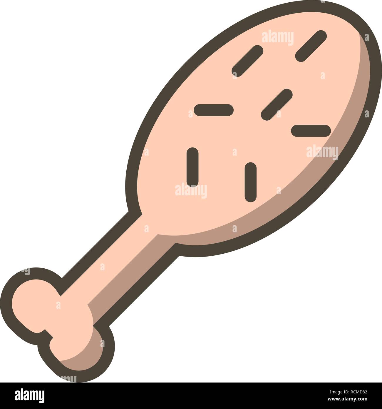 Chicken piece outline vector Cut Out Stock Images & Pictures - Alamy