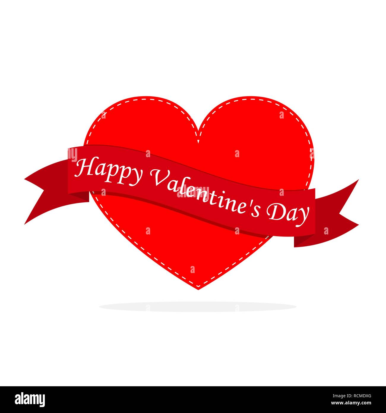 Festive heart in flat design. Vector illustration. Happy Valentine's ...