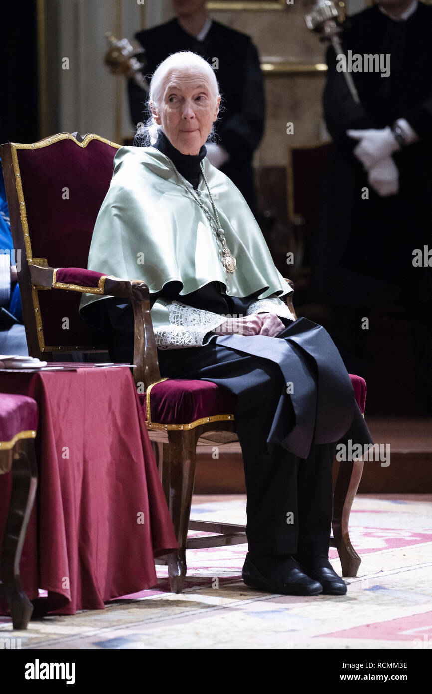 British primatologist Jane Goodall at the ceremony awarding her an ...