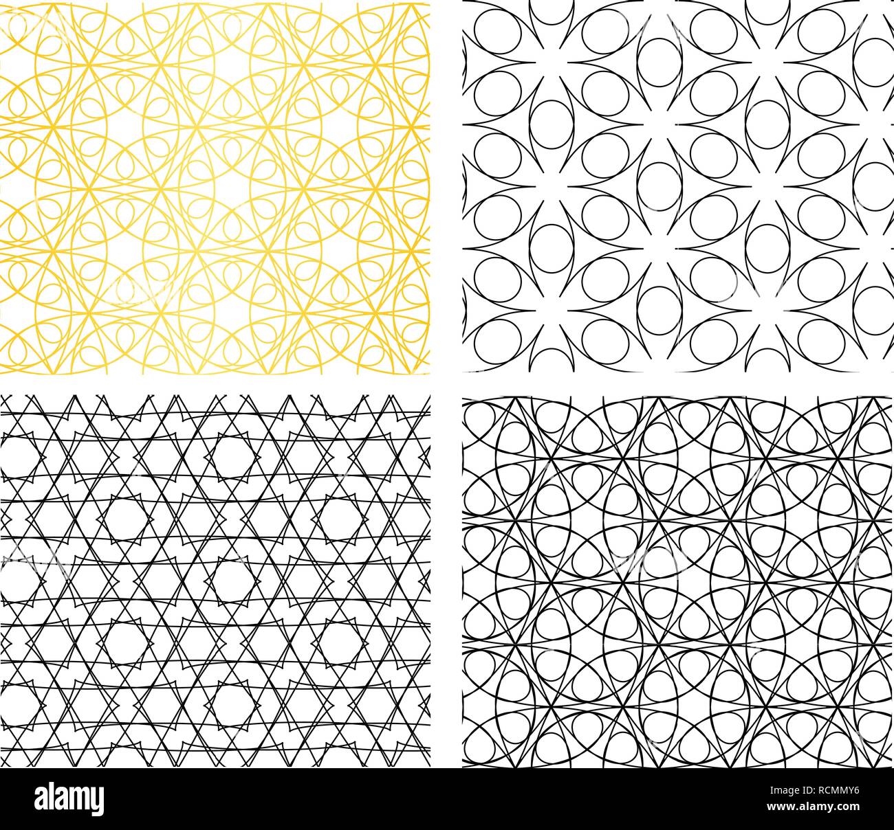 Seamless geometric curve line pattern, vector art Stock Vector Image ...