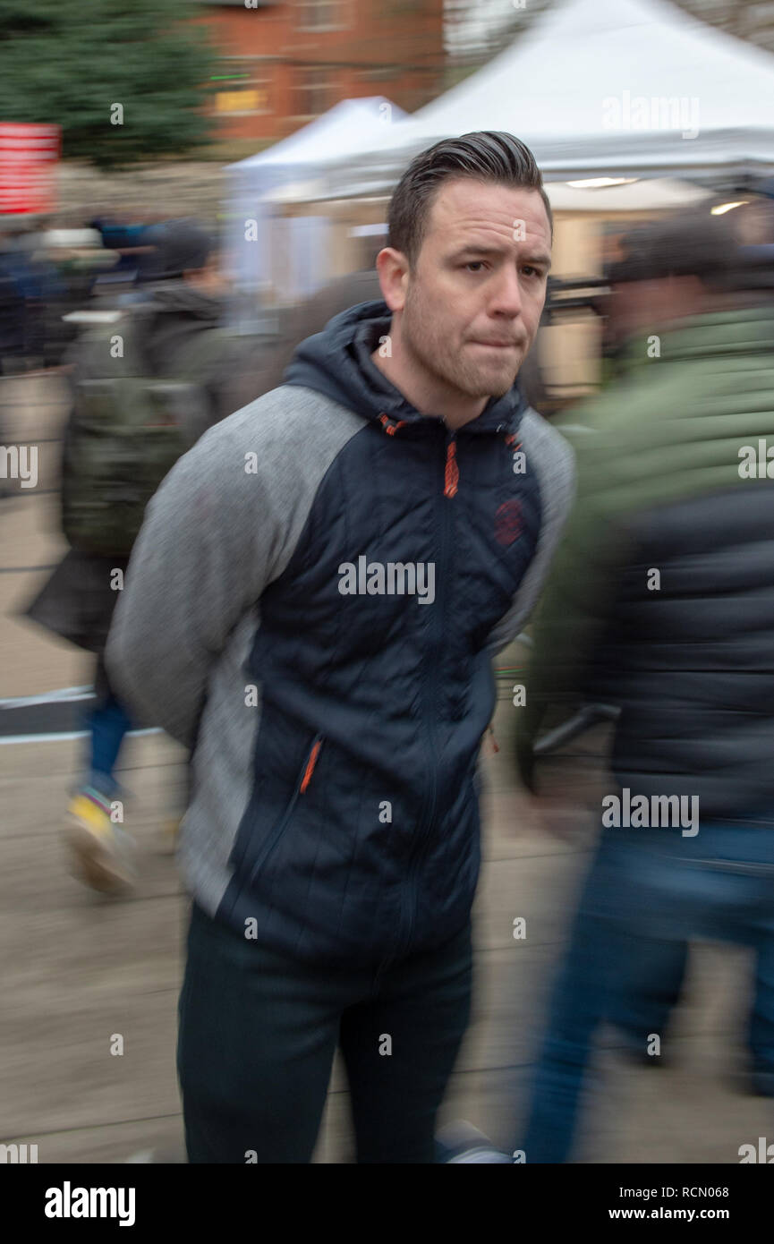 London, United Kingdom. 15 January 2019. Far-right figure Danny Tommo (real name Daniel Thomas ...
