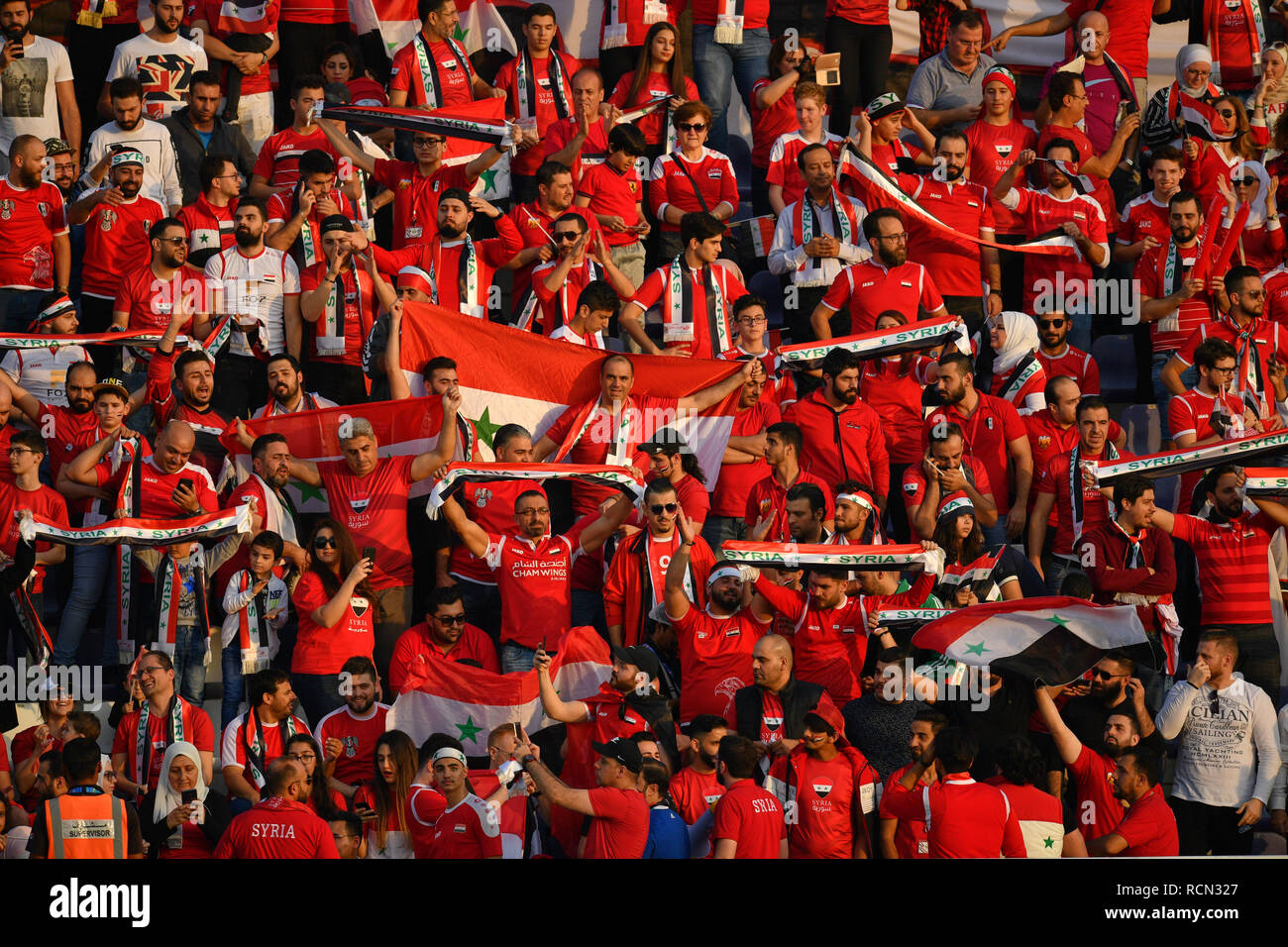 Al Ain, United Arab Emirates. Credit: MATSUO. 15th Jan, 2019. Fans (SYR ...