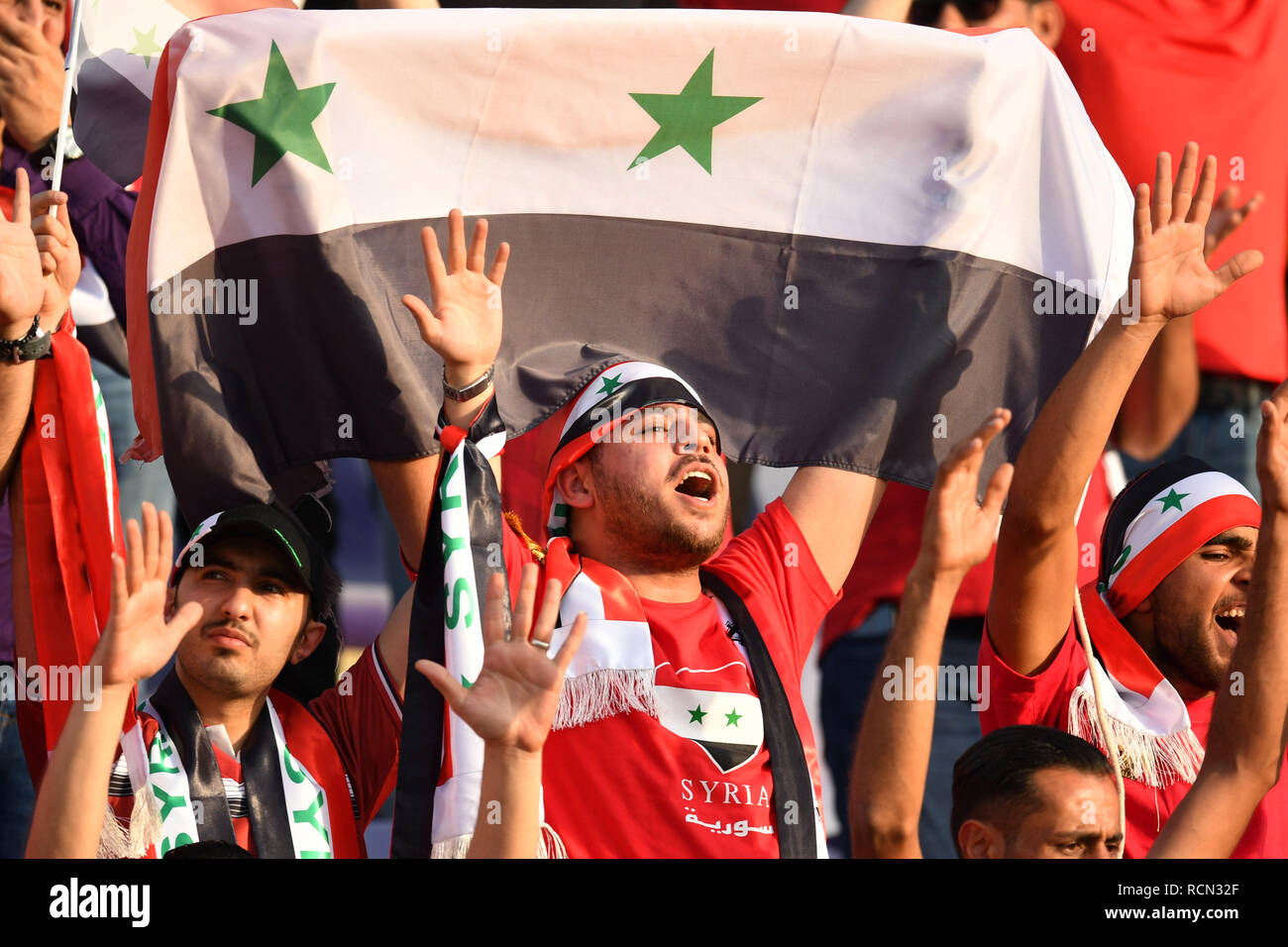 Al Ain, United Arab Emirates. Credit: MATSUO. 15th Jan, 2019. Fans (SYR ...
