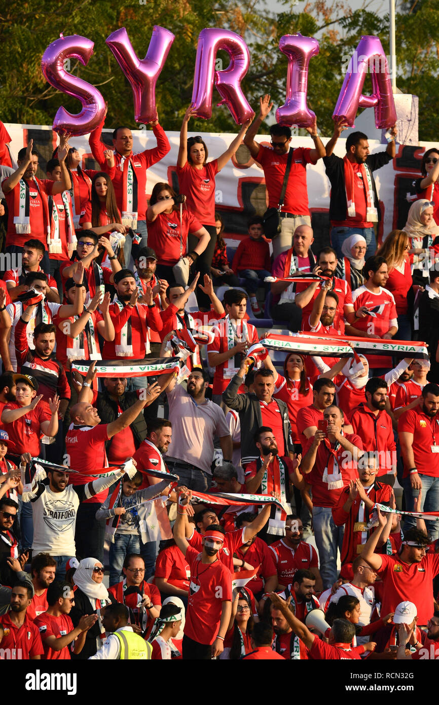 Al Ain, United Arab Emirates. Credit: MATSUO. 15th Jan, 2019. Fans (SYR ...