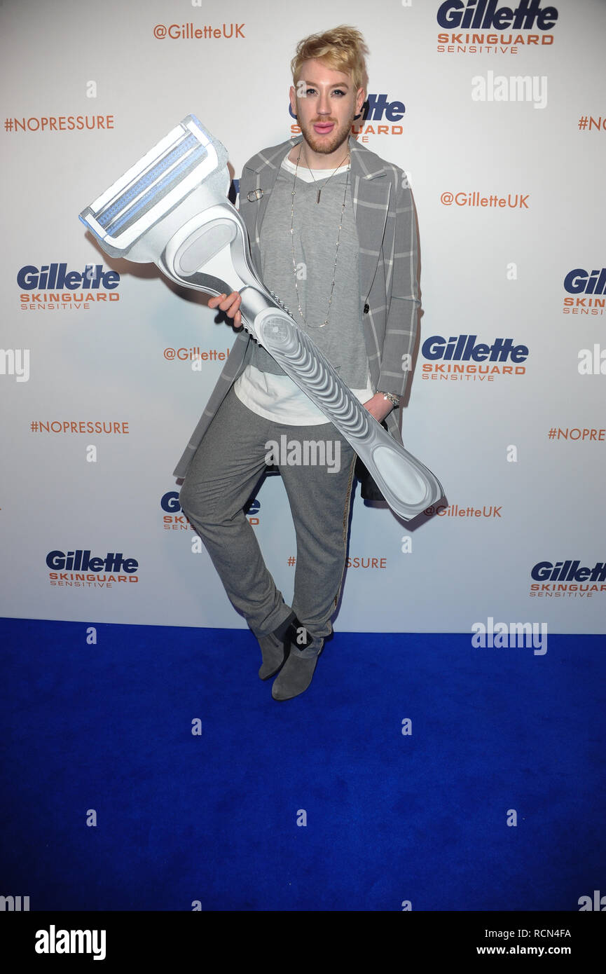 Lewis-Duncan Weedon at the Gillette Skinguard Sensitive razor, designed ...