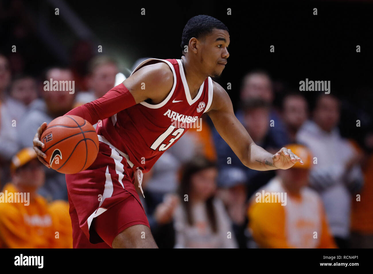 Knoxville, Tennessee, USA. January 15, 2019: Mason Jones #13 of the ...