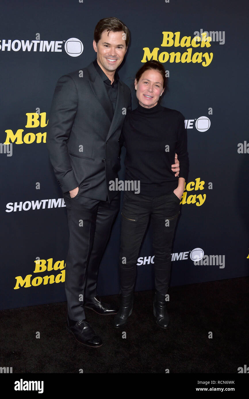Los Angeles, USA. 14th Jan, 2019. Andrew Rannells and Maura Tierney at ...