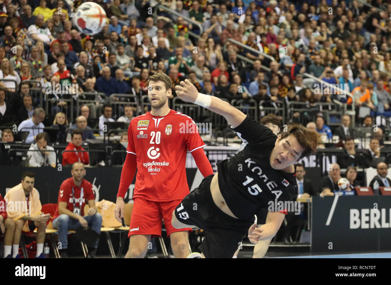 Berlin, Germany. 15th Jan 2019. Dongmyung Kim (Korea) and Ivan Mosic ...