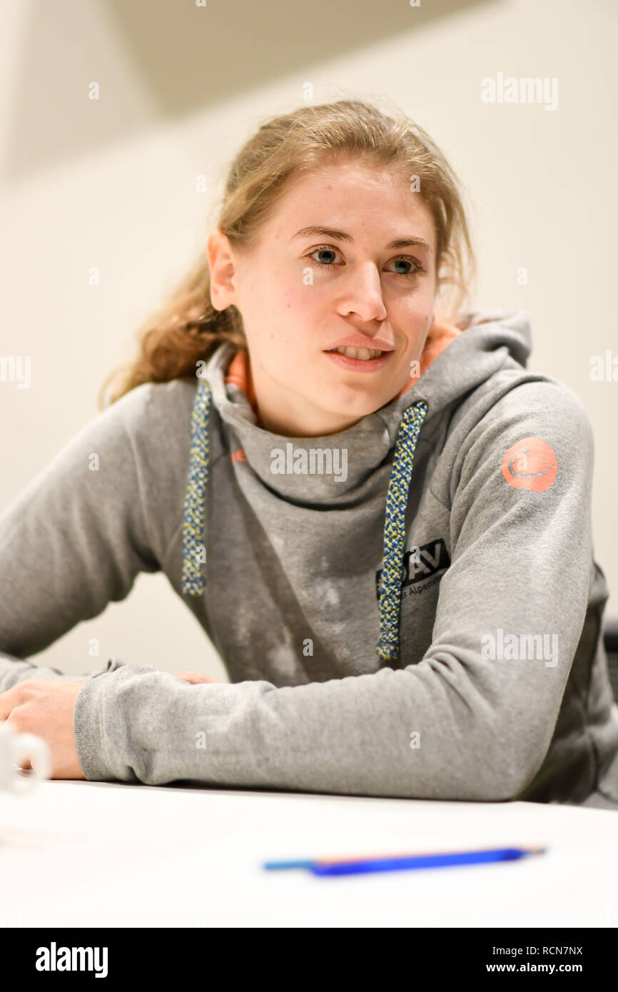 14 January 2019, Bavaria, München: Climbing, presentation of the ...