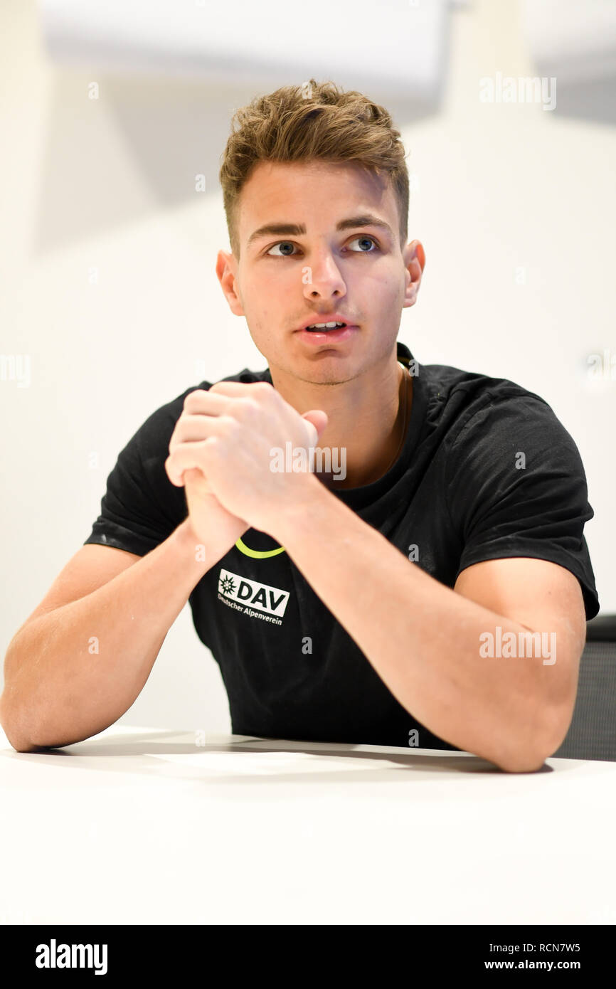 14 January 2019, Bavaria, München: Climbing, presentation of the ...