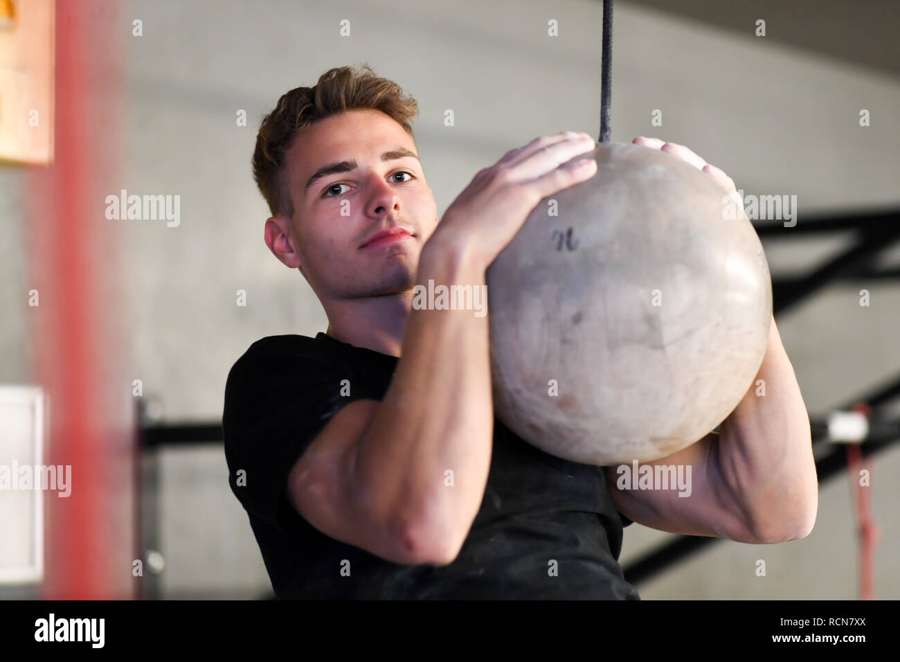 14 January 2019, Bavaria, München: Climbing, presentation of the ...