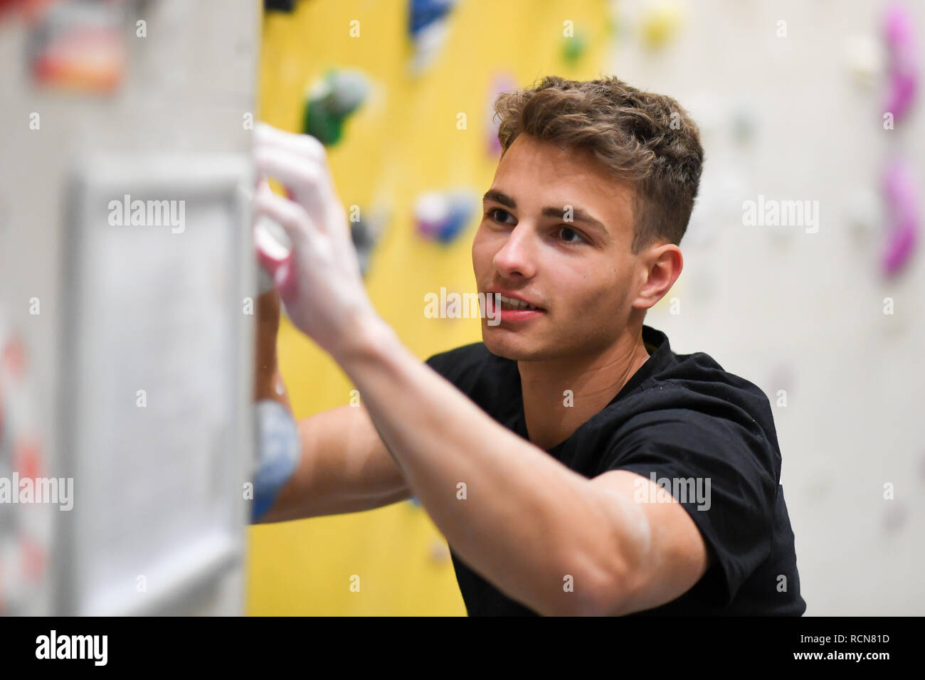 14 January 2019, Bavaria, München: Climbing, presentation of the ...