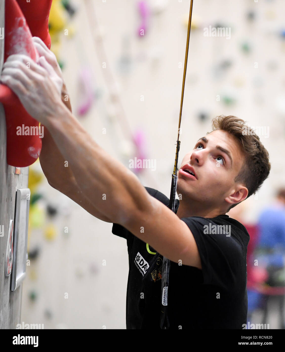 14 January 2019, Bavaria, München: Climbing, presentation of the ...