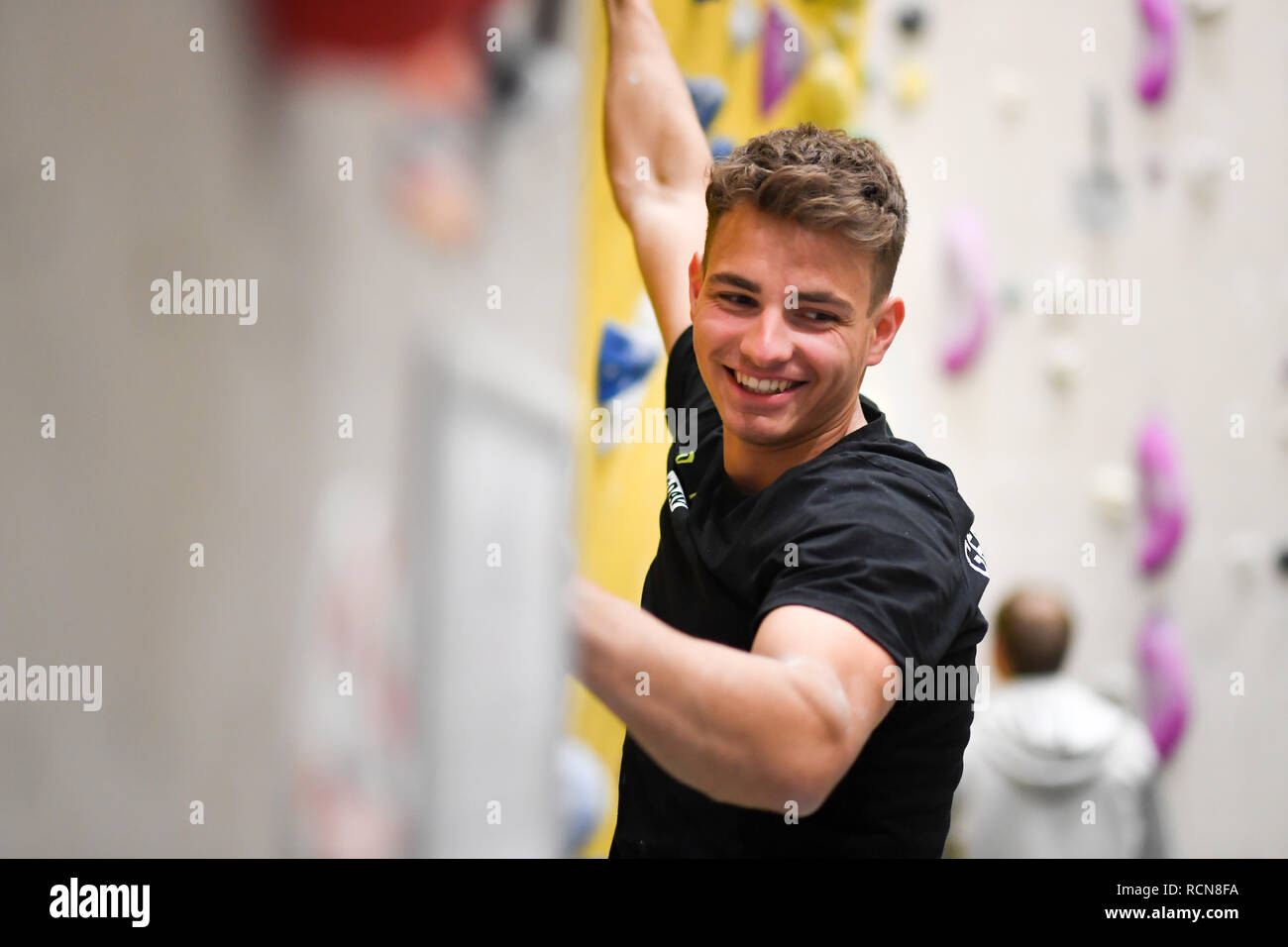 14 January 2019, Bavaria, München: Climbing, presentation of the ...