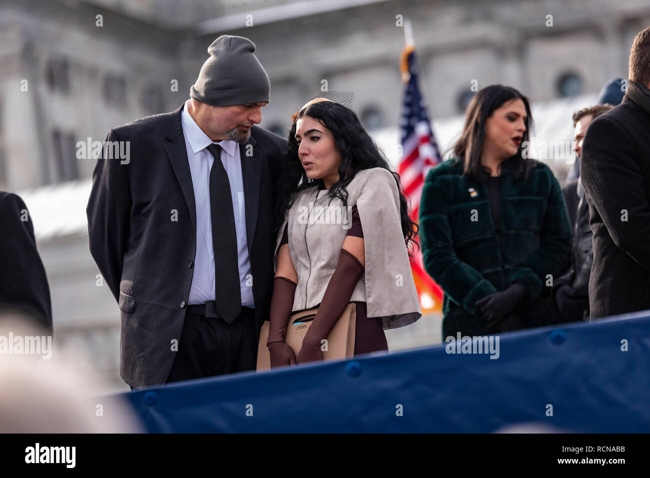 Harrisburg, USA. 15th January, 2019. Lt Governor John Fetterman ...