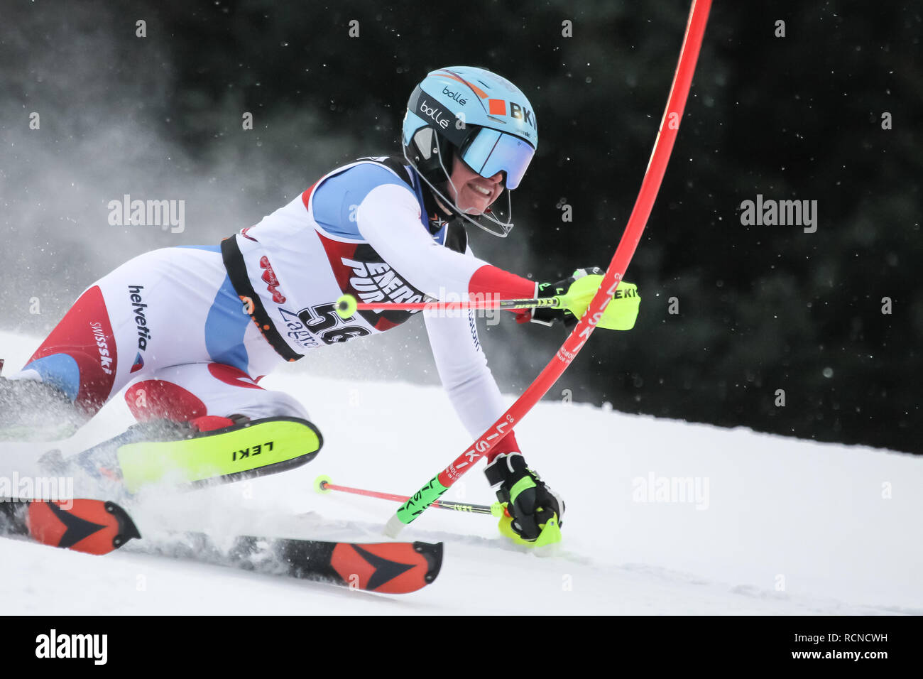 Zagreb, Croatia - January 5, 2019 : Elena Stoffel from Switzerland ...