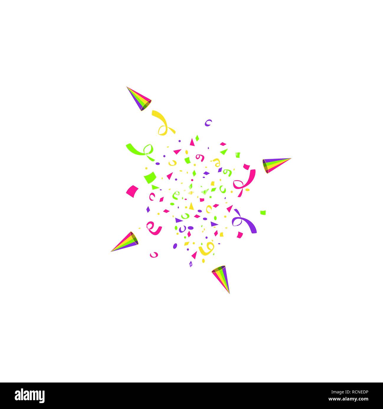 Vector confetti. Festive illustration. Party popper isolated on white ...