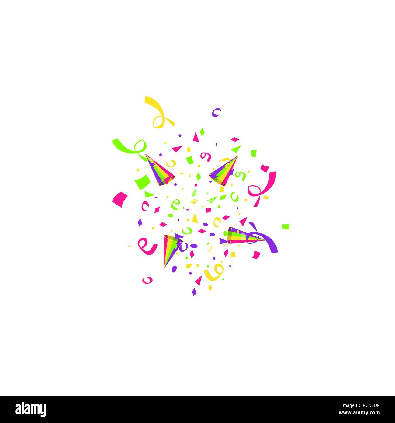 Vector confetti. Festive illustration. Party popper isolated on white ...
