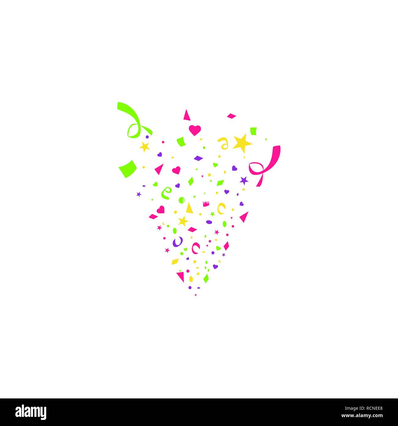 Vector confetti. Festive illustration. Party popper isolated on white ...