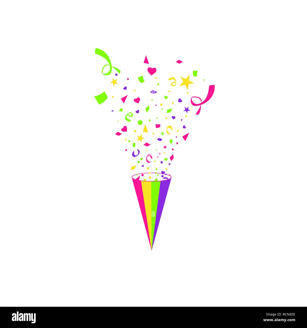 Vector confetti. Festive illustration. Party popper isolated on white ...