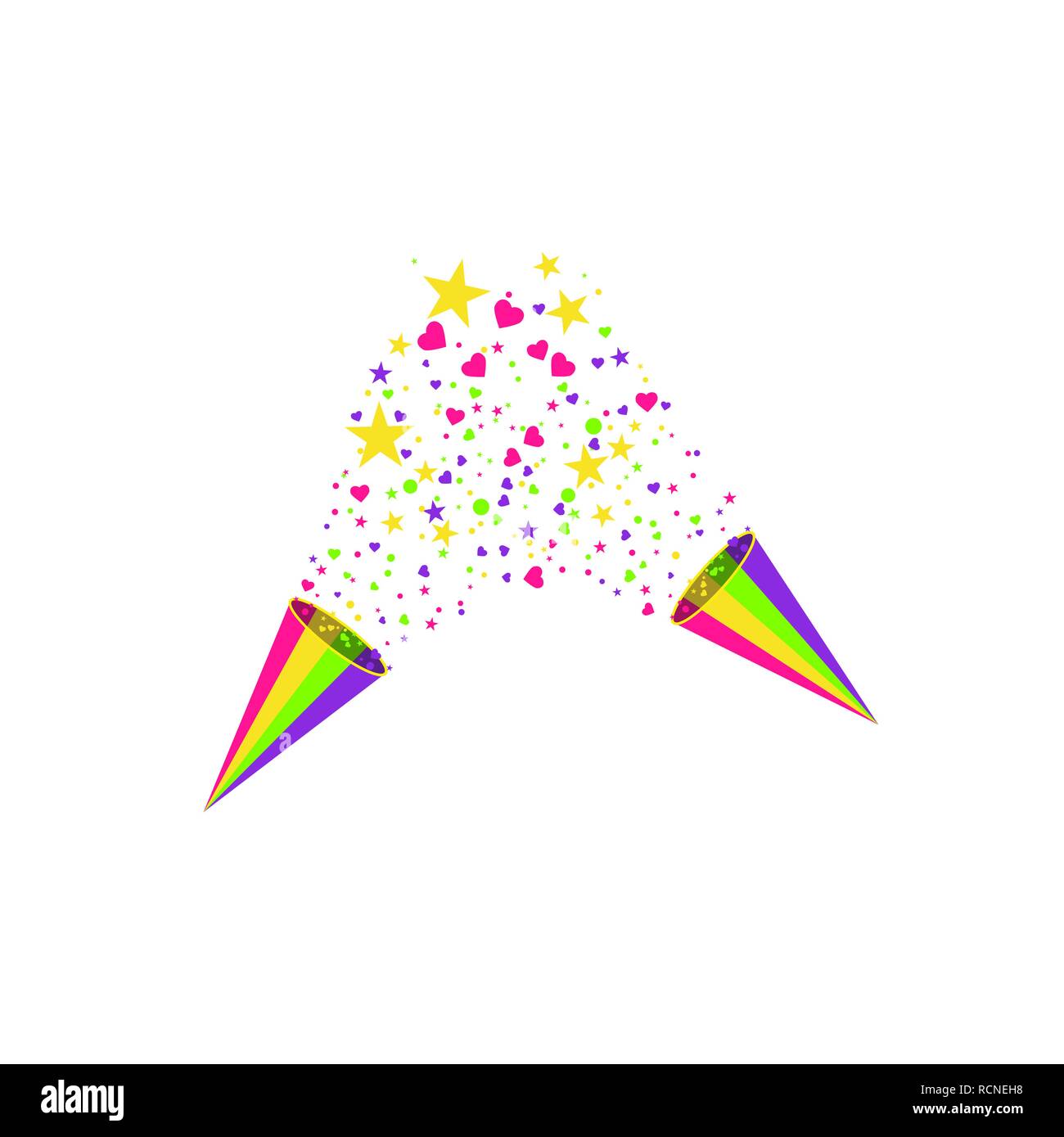 Vector confetti. Festive illustration. Party popper isolated on white ...