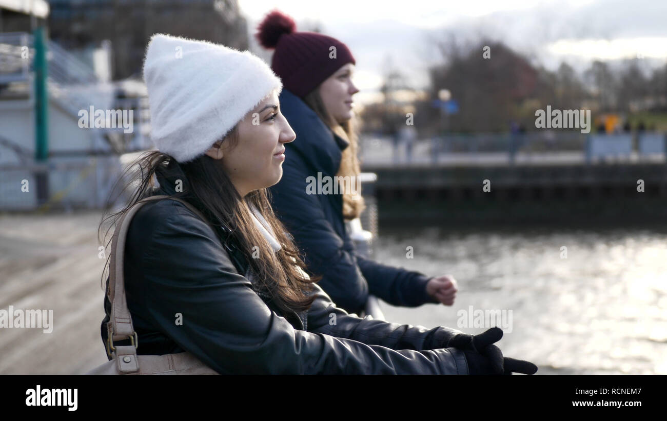 Two friends travel to New York for sightseeing Stock Photo - Alamy