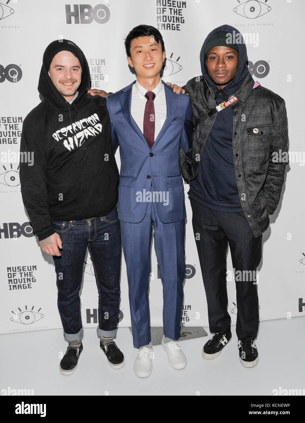 New York, NY - January 10, 2019: Zack Mulligan, Bing Liu and Keire ...