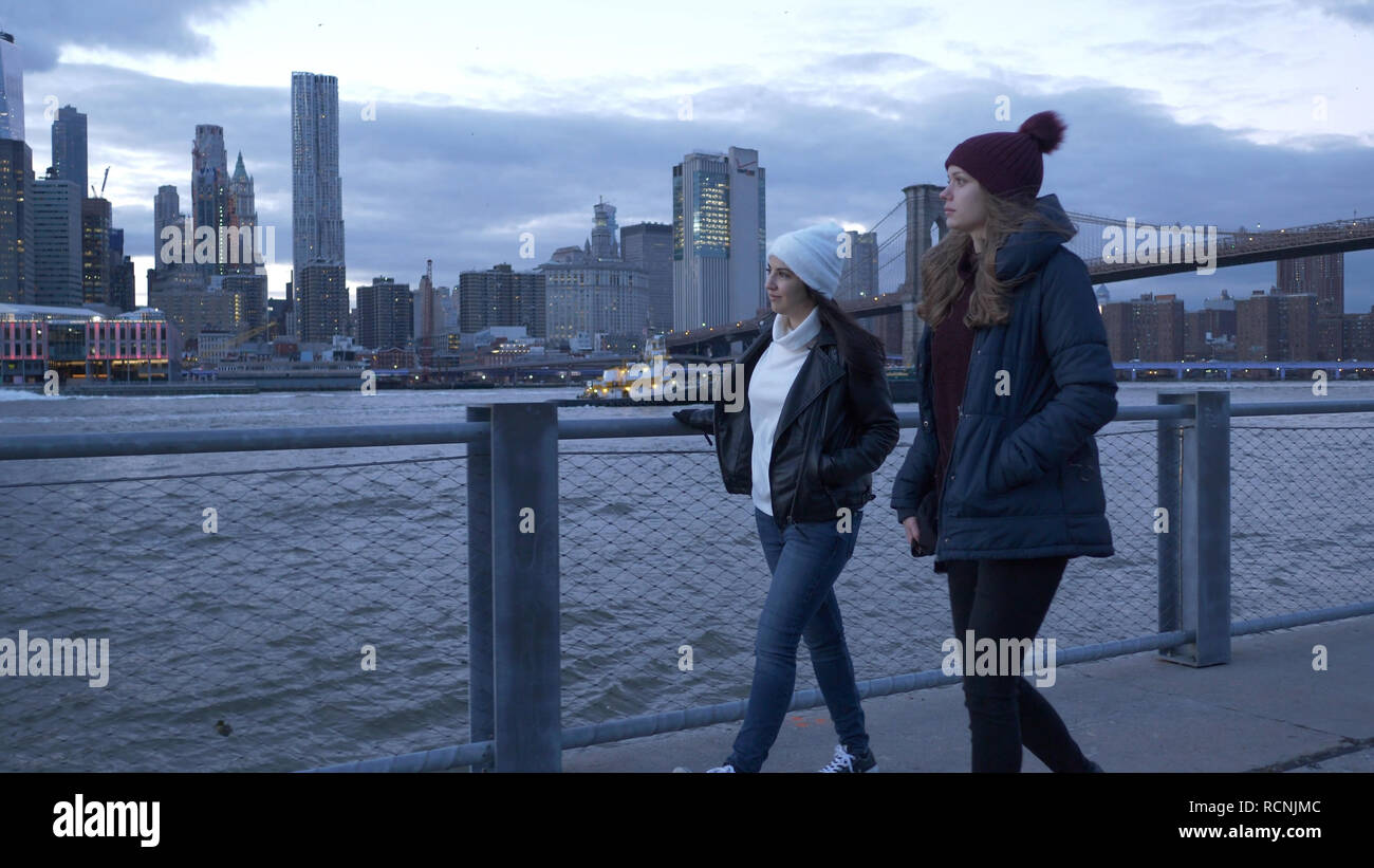 Two friends travel to New York for sightseeing Stock Photo - Alamy