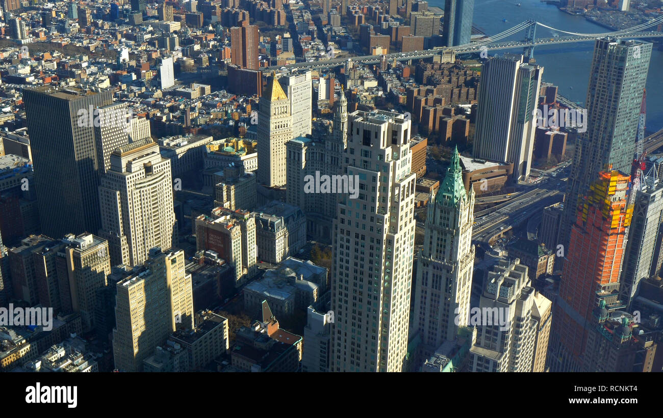 New York from above amazing aerial view over Manhattan Stock Photo - Alamy